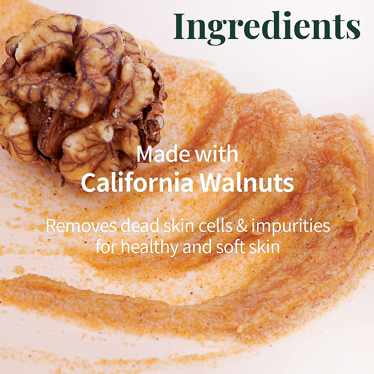 PLU Original Walnut Body Scrub Polish - Rosemary Herb - Exfoliating & Moisturizing & Glow - for Acne, Cellulite, Stretch Marks, Spider Veins - Fresh Chamomile & Rosemary Scent, 6.76 oz.