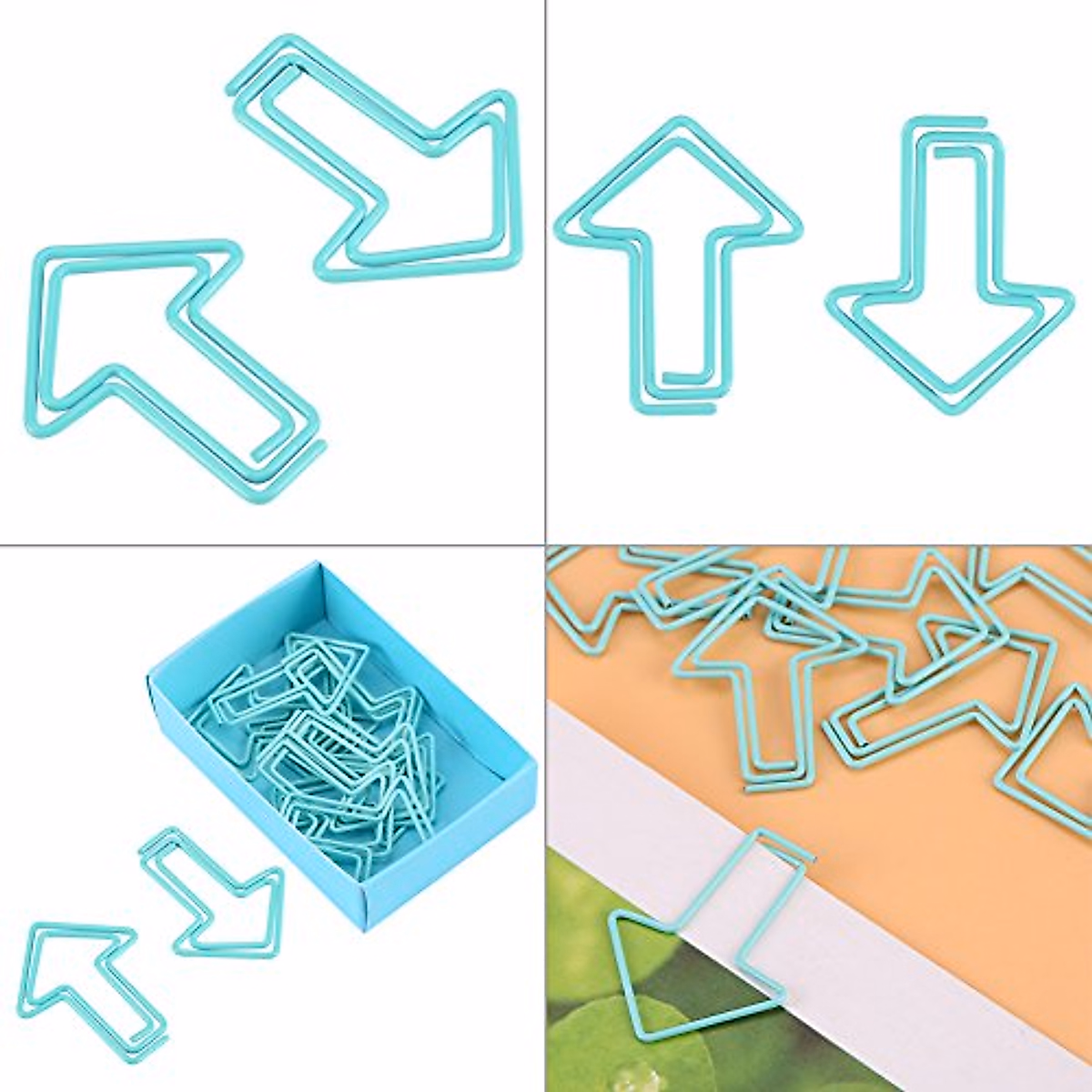 12PcsShape Paper Clips Metal Funny Document Clips for School Office Bookmark Marking Organizing Stationery Supplies(Light Blue)