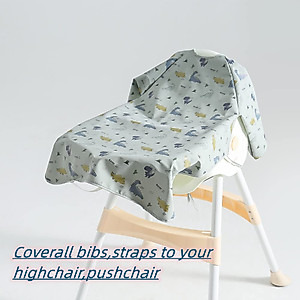 NEHET Coverall Baby Feeding Bibs,Weaning Bibs,Waterproof Long Sleeves Bibs For Baby 6-36 Months Fully Cover Baby & High Chair