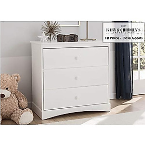 Delta Children Sutton 3 Drawer Dresser with Changing Top, White