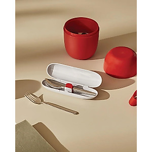 Alessi SA04S3 G Food à Porter Travel Cutlery Set: Spoon, Fork, Knife in 18/10 Stainless Steel, One size, steel