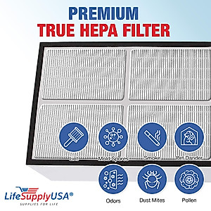 LifeSupplyUSA HEPA Filter Replacement Compatible with Hunter 30938 QUIETFLO Models 30115, 30145, 30170, 30175, 30185