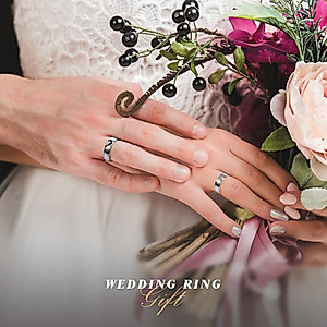 Nobelook Personalized Promise Rings Matching Rings, Custom Couples Rings Set Stainless Steel His & Hers Engagement Rings for Valentines Day Couples Jewelry Wedding Bands (Silver 1 - couple)