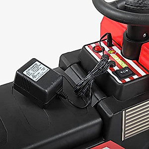 TOBBI Electric Ride on Fire Truck Toy for Indoor/Outdoor with Flashing Lights, Siren, Fire Fighter Sounds Effects, Music and Horn, 6 Volt Fire Truck to Drive for Toddlers 1.5-5 Years Old, Bright Red