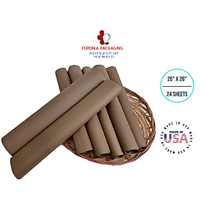 Chocolate Tissue Paper Squares, Bulk 24 Sheets, Premium Gift Wrap and Art Supplies for Birthdays, Holidays, or Presents by Feronia packaging, Large 20 Inch x 26 Inch