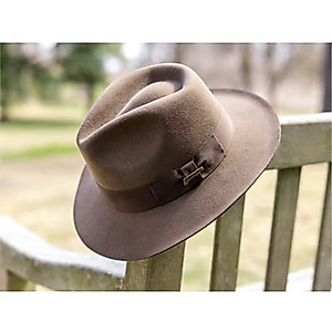 Indiana Jones Men's Wool Felt Fedora, Brown, Large