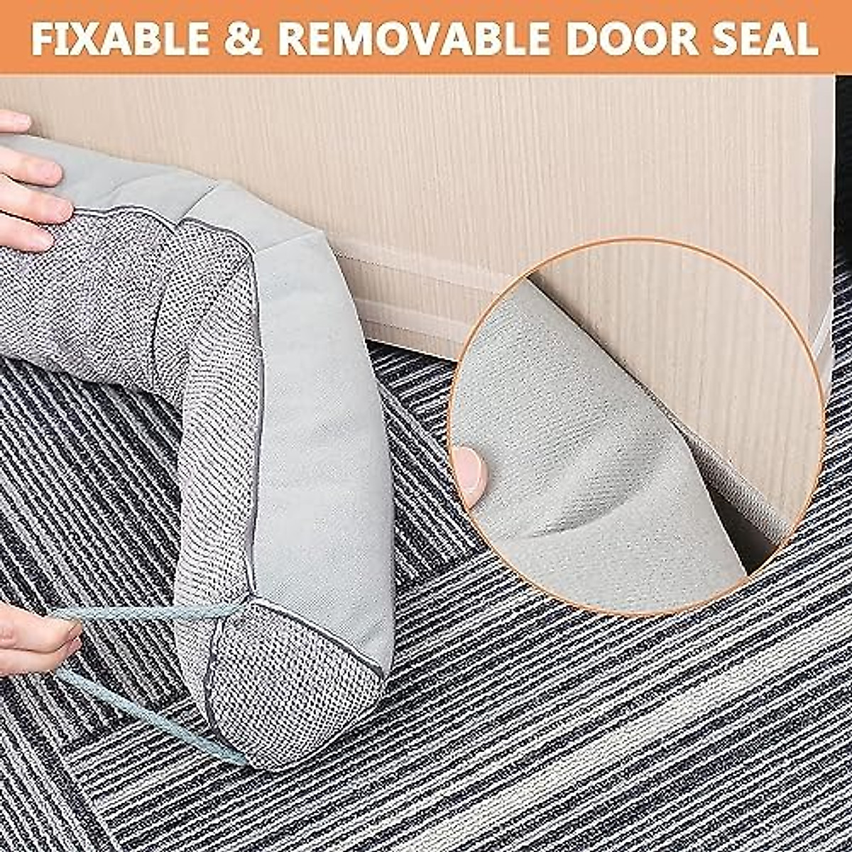Triangle Under Door Draft Stopper Noise Blocker 36 Inches for Door Bottom Air Seal Insulation and Soundproof, Heavy Duty Weather Guard Snake Stripping, Gray