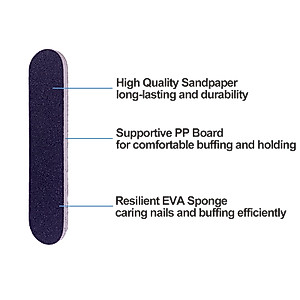 Nail Files (50 Pack), 3.6 Inch Emery Board Nail File for Acrylic and Natural Nails, 100/180 Grit Small Double Sided Fingernail Files Bulk Mini Professional Finger Nail Filer Manicure Set Black/White