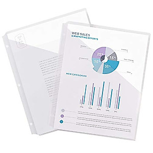 Avery Binder Pockets, Clear, 8.5" x 11", Acid-Free, Durable, 5 Pockets, 3 Packs (75296)