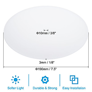PATIKIL Lampshade Diffuser, 7.5" Diameter with 3/8" Center Hole Round Diffuser for Drum Lampshades Pendants Light Fits 8-8.5" Openings, Frosted White