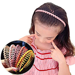Xiaocao8 5 PCS Non Slip Teeth Headband Candy Color Plastic Girls Headbands for Kids Fashion Girl Hair Accessories (Candy Color 1)