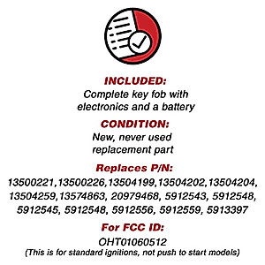 KeylessOption Keyless Entry Car Remote Uncut Flip Key Fob Replacement for OHT01060512 (Pack of 2)