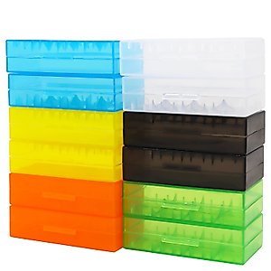 Big Trend -12 PCS Clear Colorful Battery Storage Case Holder Organizer for 18650, Battery Storage Case for 18650 or CR123A Battery