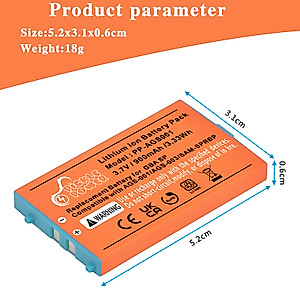 GBA SP Battery Replacement, Pickle Power 900mAh Rechargeable Lithium-ion Battery with Tool Kit Compatible With Nintendo Gameboy Advance SP Battery