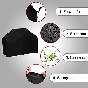 TJFU Grill Cover,BBQ Grill Cover for Outdoor Grill,Waterproof Gas Grill Barbecue Cover for Weber,Char Broil,Brinkmann,Nexgrill Grills etc