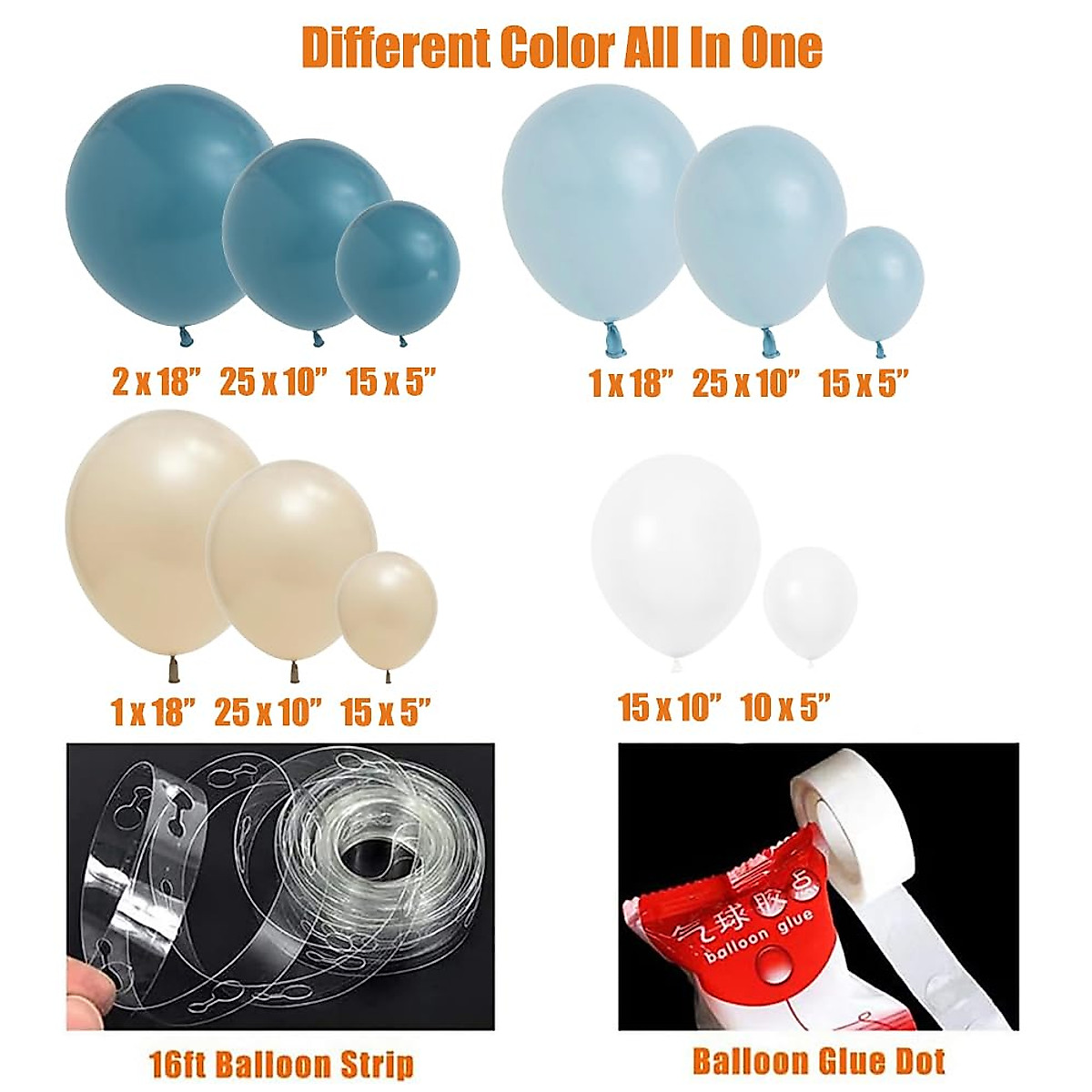 Beaumode The Big One Balloon Arch Garland Kit for Surfs Up First Birthday Baby On Board Baby Shower Ride the Wave Boy Beach Theme Birthday Ocean Party Backdrop Decoration (Slate Blue)