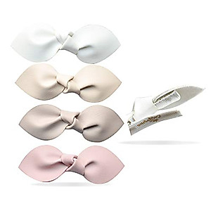 California Tot Non Slip Fully Lined Alligator Faux Leather Bow Hair Clips in Assorted Pack (Organic Set)