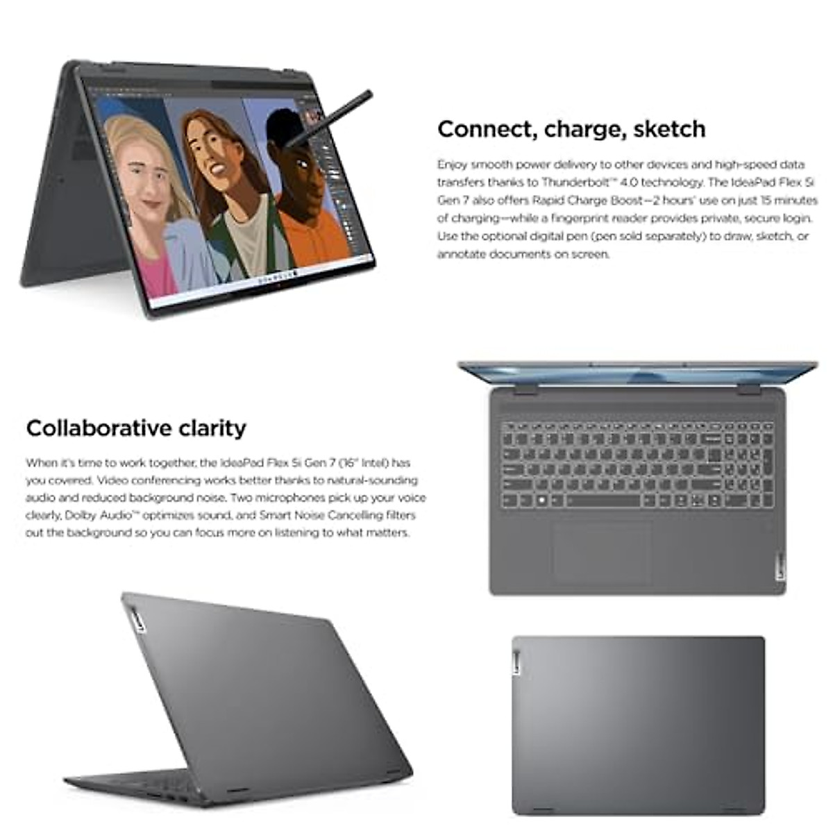 Lenovo 2023 Newest IdeaPad Flex 5 2-in-1 Laptop, 16" 2.5K Touchscreen, Intel Core i7-1255U (10 cores), 16GB RAM, 512GB SSD SSD, Intel Iris Xe Graphics, Wi-Fi 6, Backlit Keyboard, Windows 11 Home