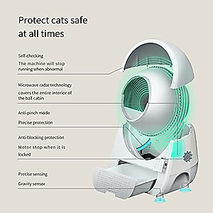 CATLINK Self Cleaning Automatic Litter Box for Cats 3.3~22lbs-APP Control,Double Odor Removal-Extra Large with 40 Liners&1 Carbon Filter Box Included -Smart Robot Cat Litter Box (New Version)