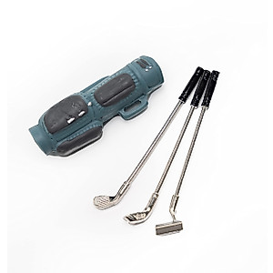 Neakomuki Dollhouse Accessories 1:12 Miniatures Golf Set Red Blue Mini Golf Clubs Miniature Sports Equipment Model for Dollhouse Cake Topper Landscape Craft Project Decoration