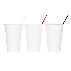 Karat 16oz Premium White Paper Hot Coffee Cups Diameter 3.54" - Disposable, Leak-Resistant Double Poly-Lined, Ideal for Restaurants - Pack of 1000