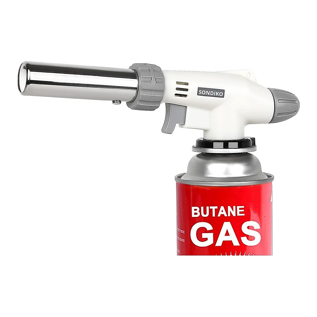 Sondiko Butane Torch Head S516 - Professional Culinary & Grilling Tool with Wind Resistant Flame for BBQ & Soldering - Charcoal & Campfire Torch Lighter (Fuel Not Included)
