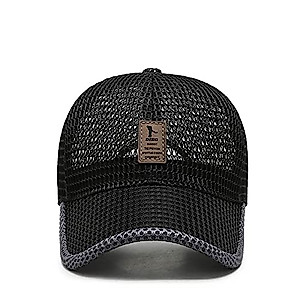 FASHIXD Summer Mesh Baseball Cap - Unisex Trucker Hat for Outdoor Sports and Running - 1-Black