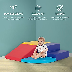 Dkelincs Climbing Blocks for Toddlers 1-3, 4-Piece Crawl and Climb Soft Foam Baby Climbing Blocks, Babies Activity Play Structures Toddler Climbing Toys Indoor, Colorful