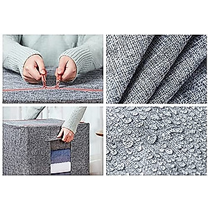 ZyHMW Large Clothes Storage Bag Organizer, 66L Clothes Storage Bins, Foldable Closet Organizers Storage Containers (Color : Bb) (Color : Bb)