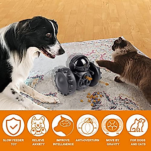 Dog Treat Toy for Small Dogs, CAISATEQ Interactive Pet Food Dispenser Puzzle Toys Treat Dispensing Cat Slow Feeder Toy for Small Puppies, Medium Dogs and Indoor Cats - Turquoise (Black)