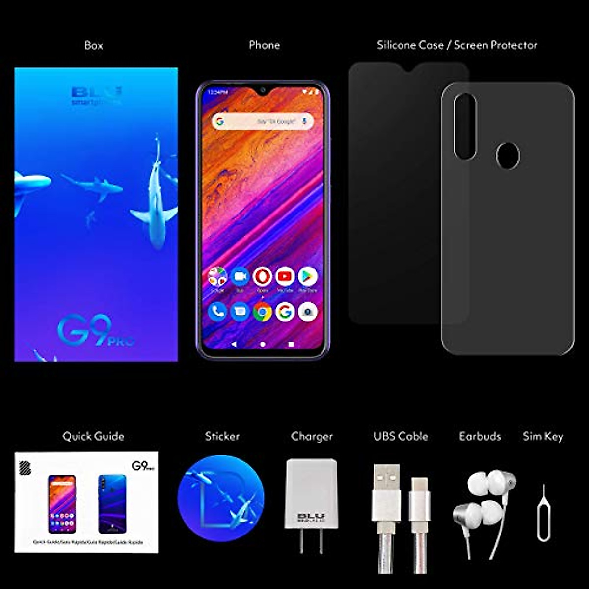 BLU G9 Pro -6.3” Full HD Smartphone with Triple Main Camera, 128GB+4GB RAM -Nightfall (Renewed)