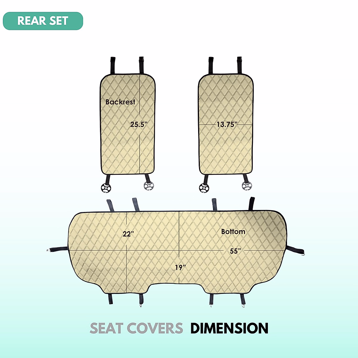 FH Group Car Seat Cushion Neosupreme Automotive Seat Cushions - Universal Fit, Rear Car Seat Cushion, Car Seat Cushions With Non-slip Silicone Backing for SUV, Sedan, Van Rear Set Black