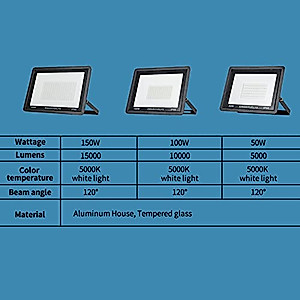 XINGSIYUELYX LED Flood Light Outdoor 50W 5000LM Daylight 5000K LED Work Light Garage Light Floodlight Security Light Waterproof IP66 for Outside Exterior Backyard Yard Garden Playground Patio