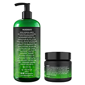 Viking Revolution Skin Cleaning Agent Tea Tree Kit for Men - Tea Tree Oil Set with Body Wash & Balm - Hydrating, Helps Athlete's Foot, Jock Itch, Eczema & Body Odors - Extra Strength, 2 Piece Set