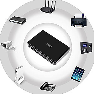 Mini UPS Battery Backup with Gigabit POE for Router, Modem, Security Camera, Input AC Output USB 5V DC 9V/12V DC 24V/48V POE (1000Mbps)