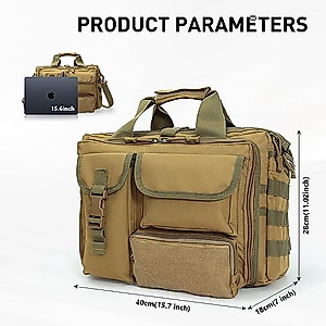 palamea Tactical Messenger Bag for man, 15.6Inch Tactical Briefcase military Laptop Messenger Bag Tactical office bag Military Style Shoulder Bag Handbag for Men