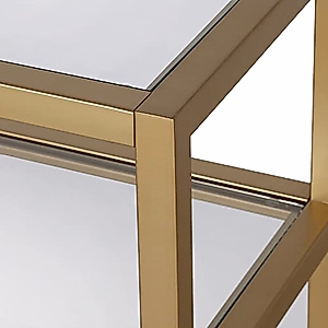 Henn&Hart 55" Wide Rectangular Console Table in Brass, Entryway Table, Accent Table for Living Room, Hallway