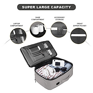 TOTWO Travel Backpack, Carry On Backpack, 40L Extra Large Backpack Flight Approved, Expandable Water Resistant Business Weekender Daypack Luggage Bag with USB Charger Port, Travel Gifts for Men, Grey