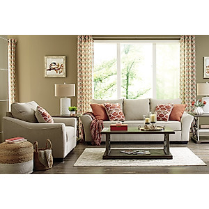 Signature Design by Ashley Sweed Valley Jute & Cotton Pouf, 19 x 19 Inches, Beige & White