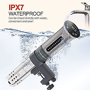 Sous Vide Cooker 1100 Watts | IPX7 Waterproof | By KitchenBoss G310/Silver | Water Cooker, Suvee vide machine | Includes 5 Vacuum Sealer Bags | Accurate Temperature Control Digital Display | Thermal Immersion Circulator