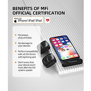 MAONO Ultra-Compact Wireless Lavalier Microphone with MFi Certified for iPhone, iPad, 2.4GHz Dual Lapel Mics with Pro Audio Chip and Mute for TikTok, Interview, Vlogging, Live Streaming(WM820 B2)