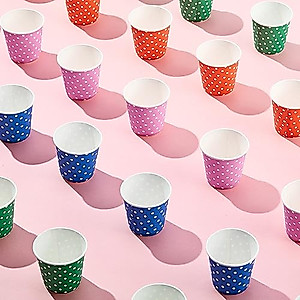 [600 Pack] 3 oz Paper Cups, Mouthwash Cups, Disposable Bathroom Cups, Cold Beverage Drinking Cup for Water Coolers, Party, Home and Office(Dots)