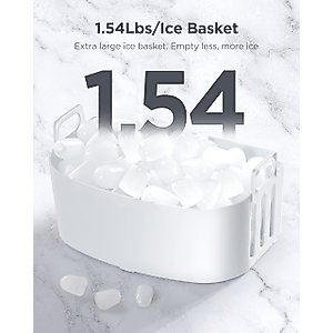 Silonn Ice Maker Machine Countertop, 26 lbs in 24 Hours, 9 Cubes Ready in 6 Mins, Self-Clean Ice Maker Compact Portable Ice Maker with Ice Scoop and Basket