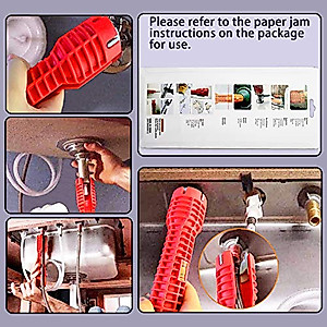 Faucet and Sink Installer,Multi-purpose Wrench (Nuts/Shut off valves/Strainer Baskets/Line&Faucet Nuts) for Toilet Bowl/Sink/Bathroom/Kitchen Plumbing-with 40 Washer Gasket and 2 Thread Seal Tape