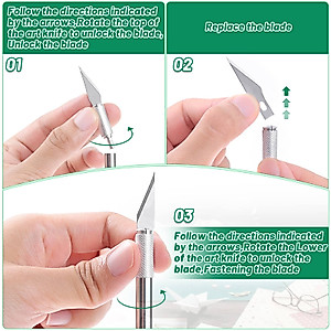 Anezus Exacto Knife with Hobby Mat for Crafts, Self Healing Cutting Mat Hobby Knife with 30 PCS Exacto Blades Precision Knife for Art and Crafts Paper Scrapbooking Stencil (Black)