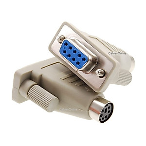 CablesOnline 2-Pack PS/2 MiniDin6 Female to DB9 Serial Female Mouse Adapter, AD-M01-2