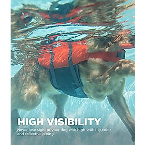 Outward Hound Granby Splash Orange Dog Life Jacket, Medium