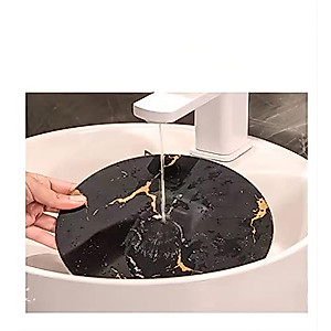 SUJIOWJNP 3-Layer Shelf Organizer, Bathroom Countertop Shelf, Large Capacity Heightened Design, Metal Frame, Removable Marble Glass Tray, Vanity Cosmetic Organizer