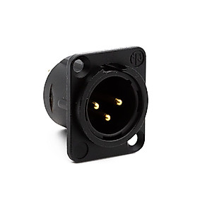 Neutrik NC3MD-L-BAG-1 3-Pin M PNL MT XLR, Black - 4pk