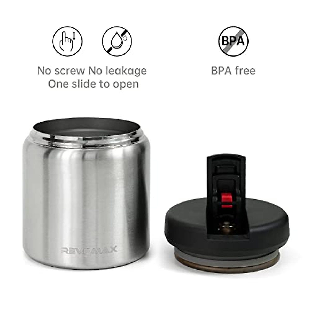 Twist-free Insulated Food Jar, Thermos For Hot Food, Vacuum Insulated Stainless Steel Lunch Containers With Wide Mouth, Leak Proof Soup Thermal Lunch Box, 20oz